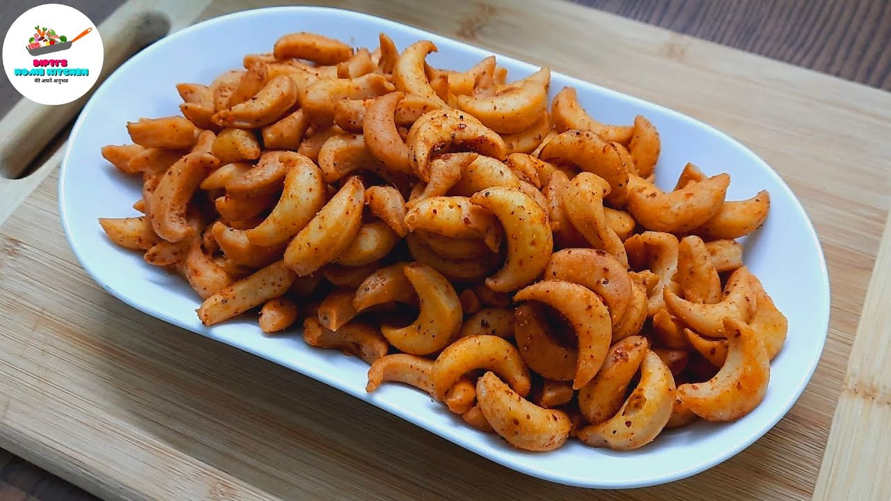 Diwali Special Kaju Namak Pare Recipe | Masala Kaju Namkeen | Nimki ...