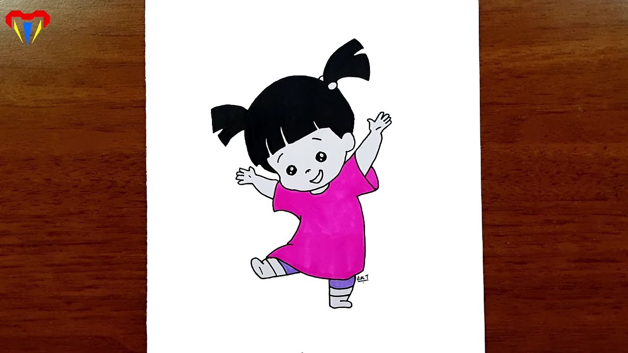 How to Draw Boo Easy | Monsters Inc.01 pixar boo drawing - YouTube