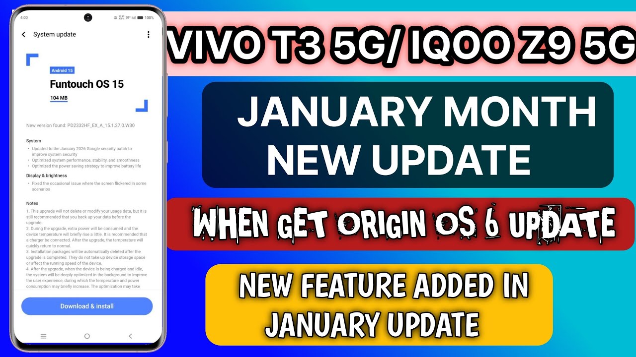 VIVO T3/IQOO Z9 5G FUNTOUCH OS 15 NEW UPDATE RELEASED | WHEN GET ORIGIN ...