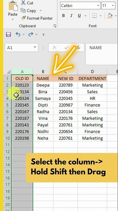 SHIFT COLUMNS WITH JUST 1 KEY IN EXCEL | QUICK TIPS & TRICKS - YouTube