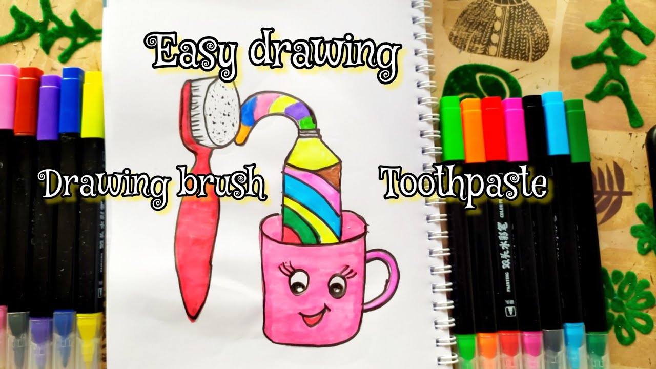 Experience easy drawing with me ️ A simple drawing of a toothbrush and ...