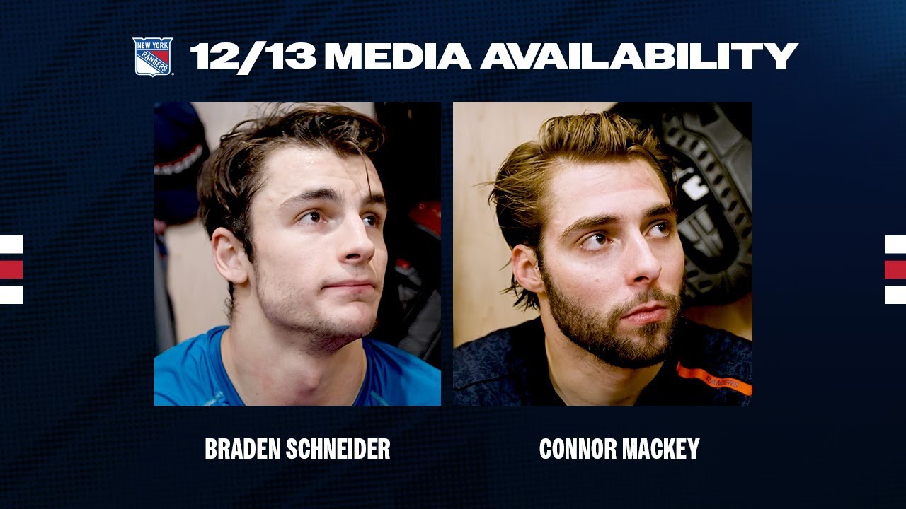 NYR Practice: Braden Schneider and Connor Mackey Media Availability | December 13, 2024 - YouTube