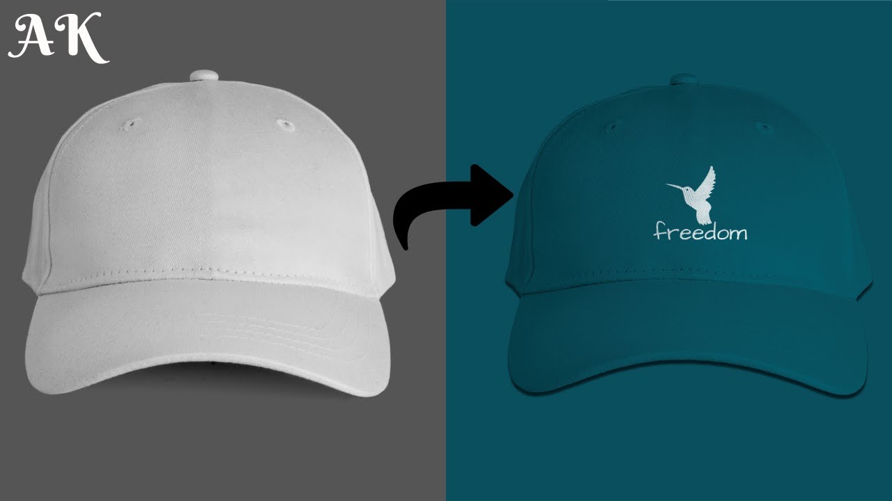 simple way to create a cap mockup design in photopea - YouTube