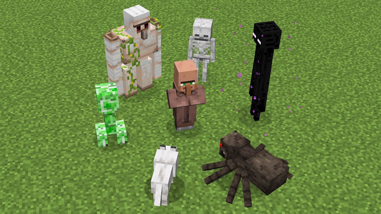 all mobs attack villager - YouTube
