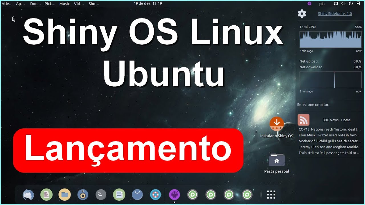 Shiny OS Linux. Distro Ubuntu com aplicativos próprios e extensões para Gnome-Shell. - YouTube