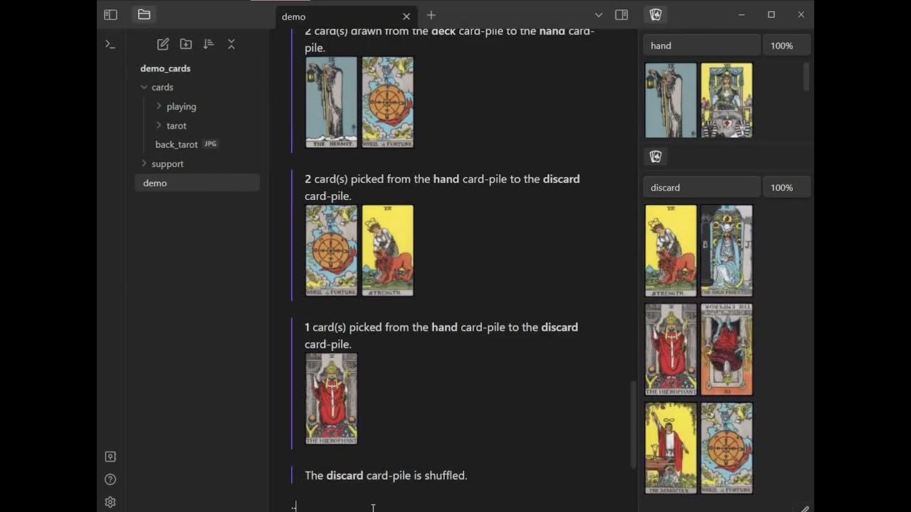 NEW - Obsidian: Inline Scripts: Using the "cards" shortcut-file to use virtual cards - YouTube
