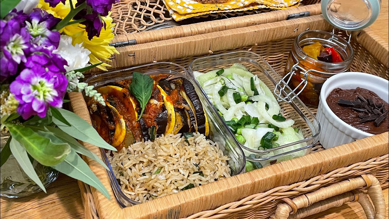 Ratatouille and delicious vegan meal! Summer lunch | FRENCH FOUR COURSE ...