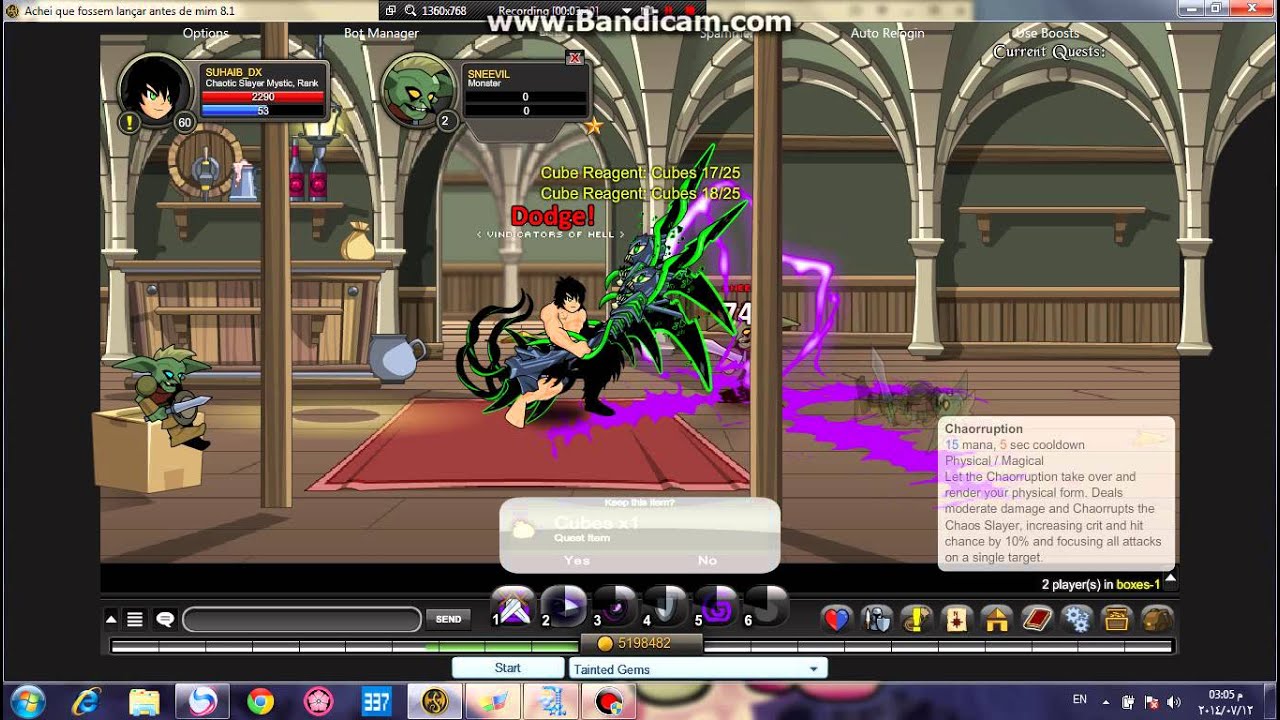 AQW - how to get 50 tainted gem in 30 min - YouTube