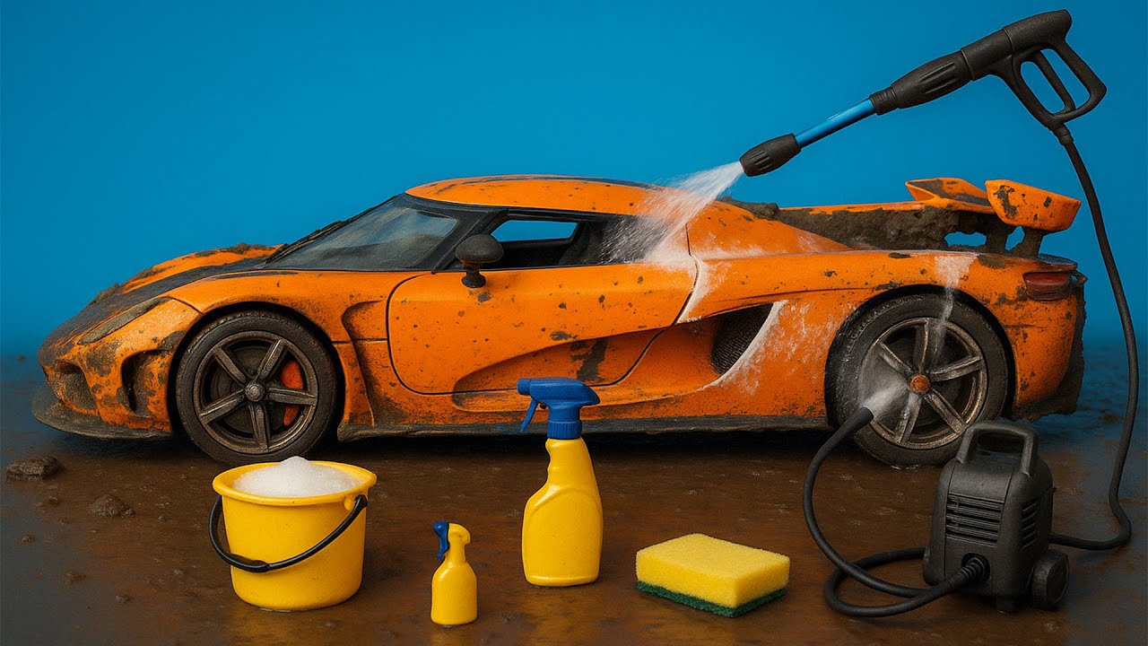 Super Realistic Cleaning of a 1:24 McLaren Hypercar After an Extreme ...