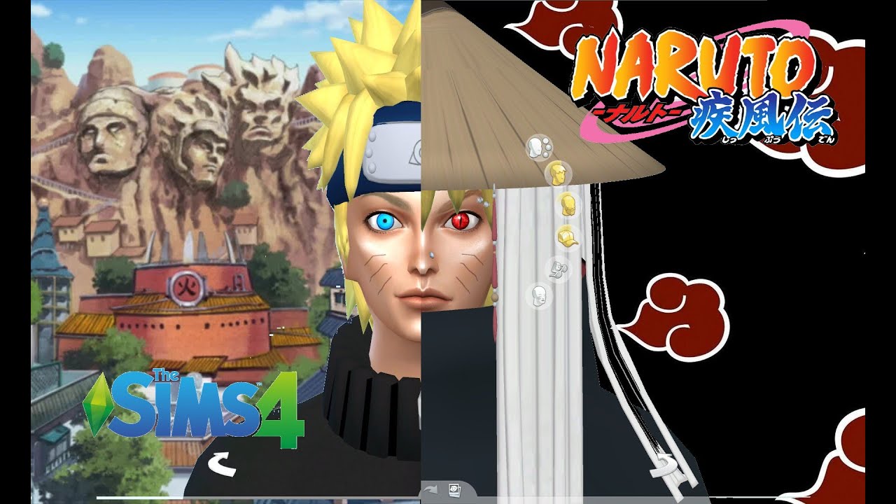 NARUTO (Shippuden Naruto + Akatsuki Naruto) SIMS 4 CAS SPEEDBUILD - YouTube