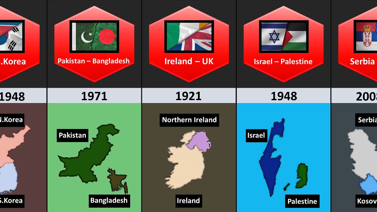 Countries That Divided Into 2 Parts - YouTube