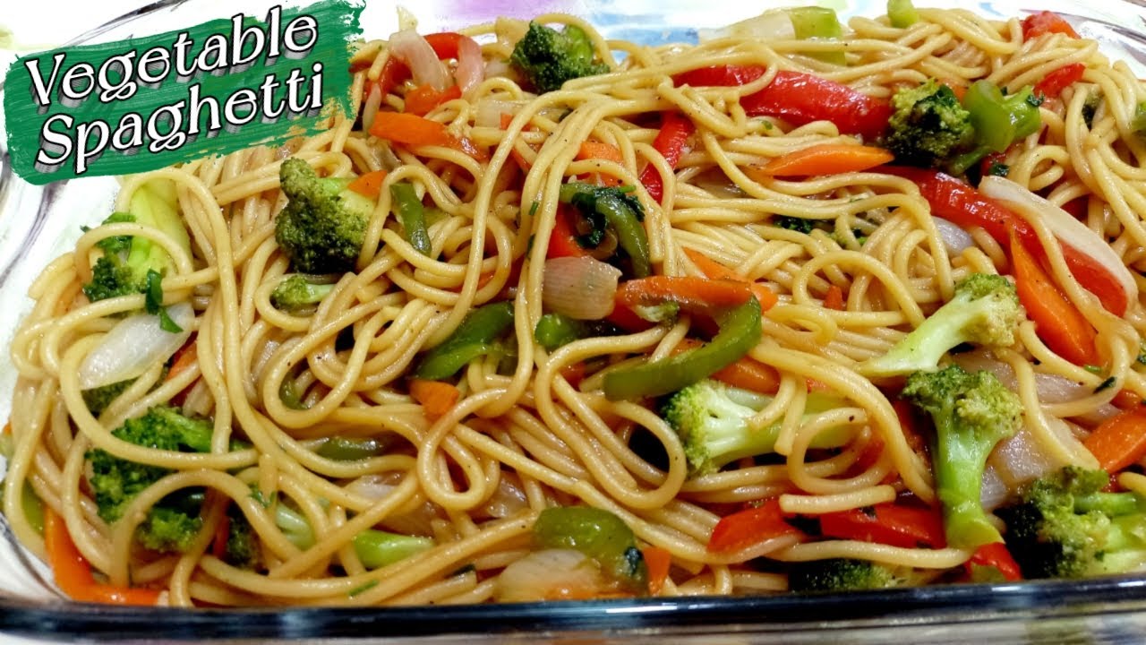 Chinese Style Spaghetti With Vegetable recipe | ভেজিটেবলস স্পেগেটি ...