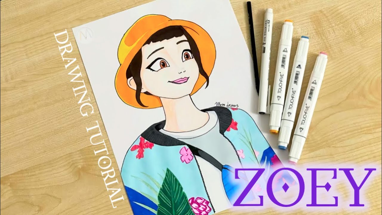 How to draw KPop Demon Hunters Zoey in casual wear - YouTube