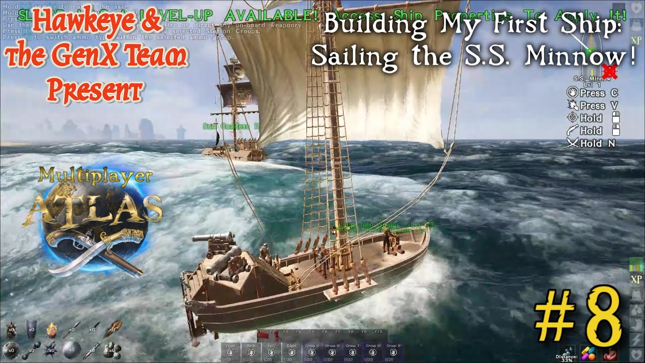 ATLAS: Multiplayer - Episode 8 - Building My First Ship: Sailing the S ...
