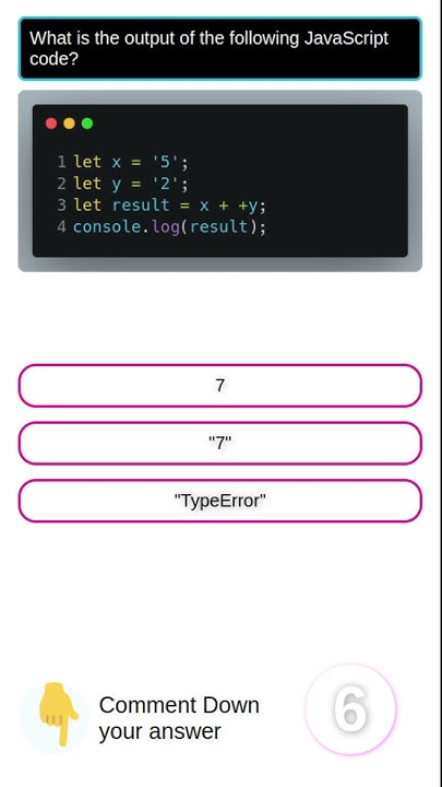 #94 Guess the output #guesstheoutput #programming #javascript #quiz ...
