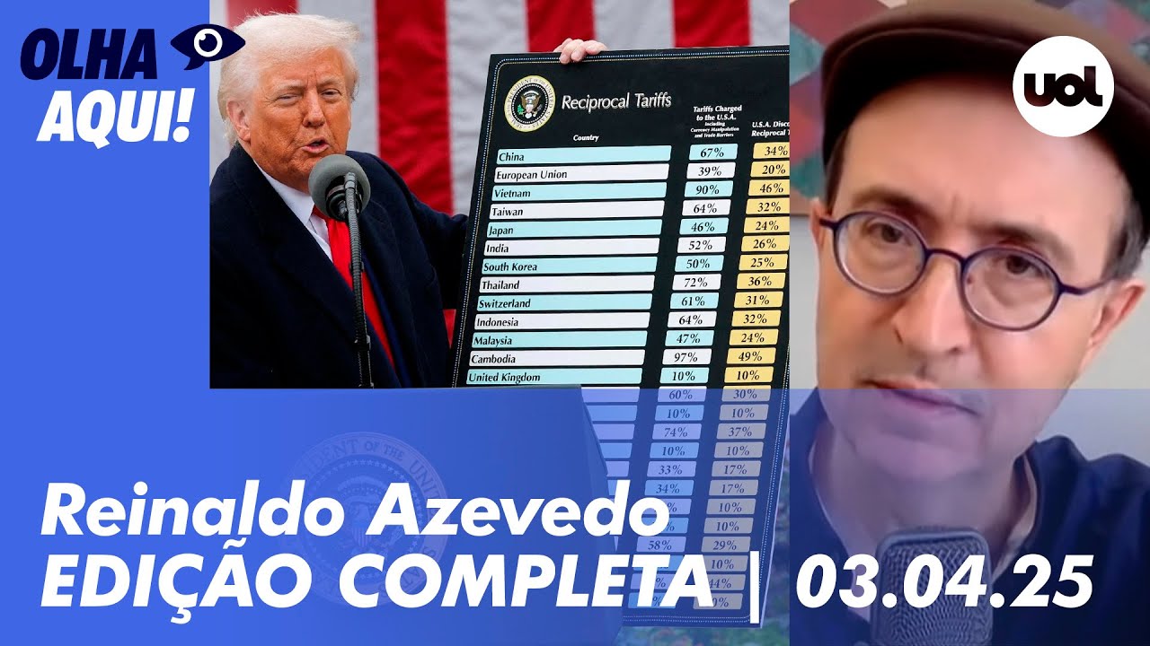 Olha Aqui! com Reinaldo Azevedo | PROGRAMA AO VIVO COMPLETO | 03/04/2025 - YouTube