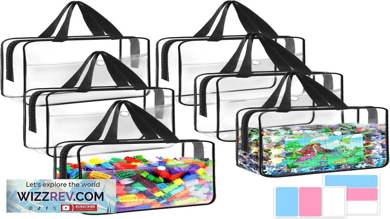 6 Packs Toy Storage Bags Large with Zipper and Labels(6Pcs) PVC ...