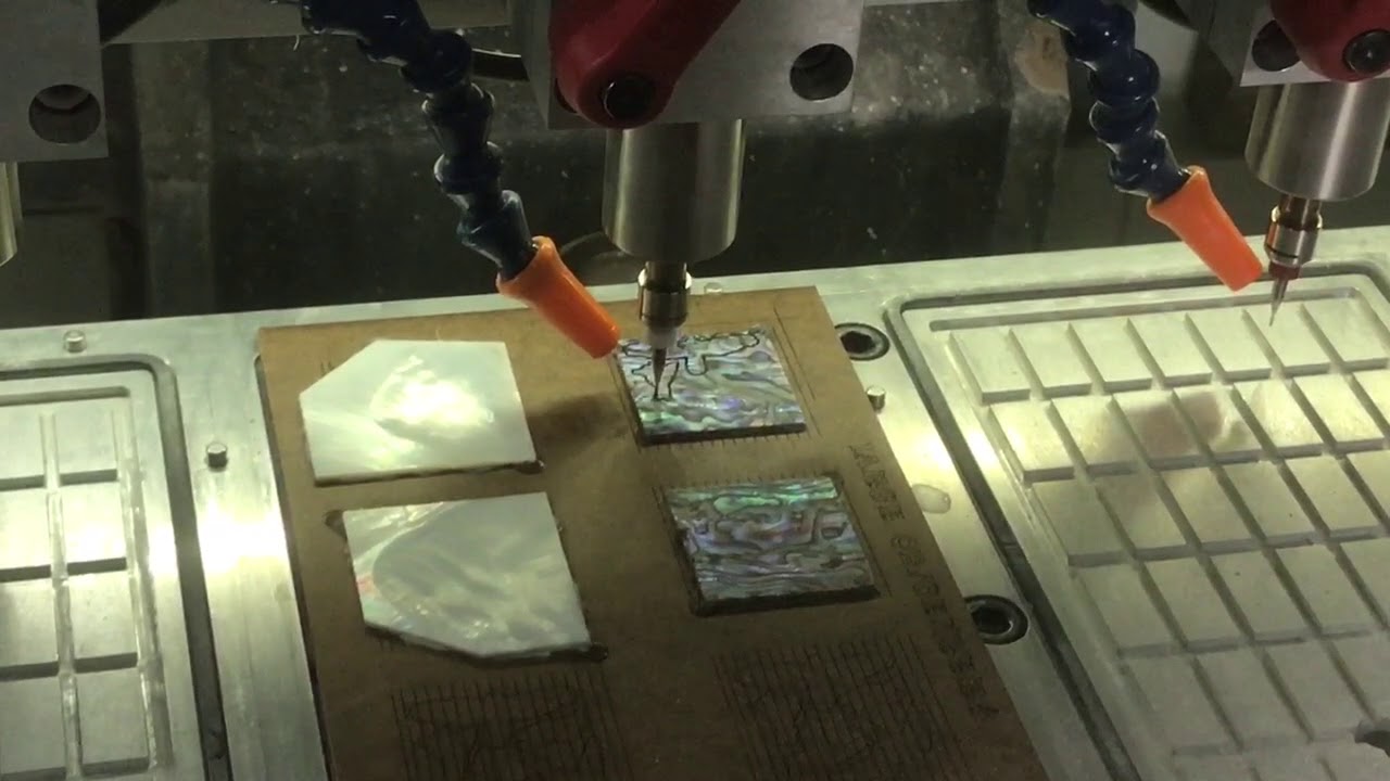 15 Year PRS Employee Guitar - Paua shell inlays being cut - YouTube