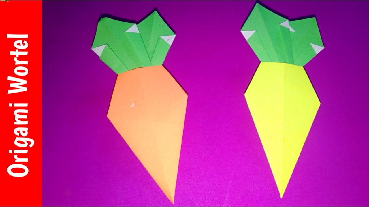 Cara membuat Origami Wortel/origami Sayuran - YouTube