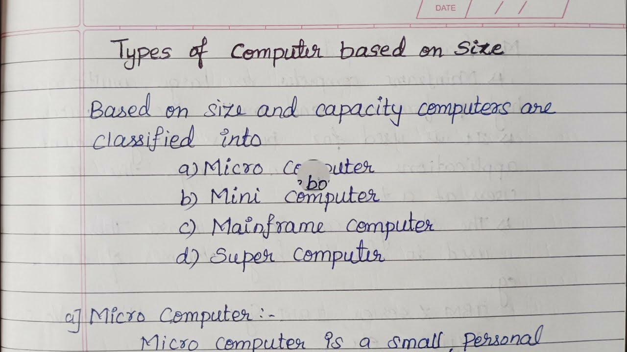 Types of Computer | Types of computer Based on Size - YouTube
