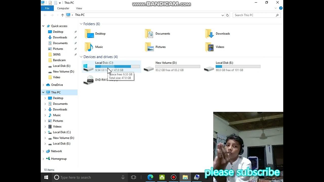 how to extend local disk c space - YouTube