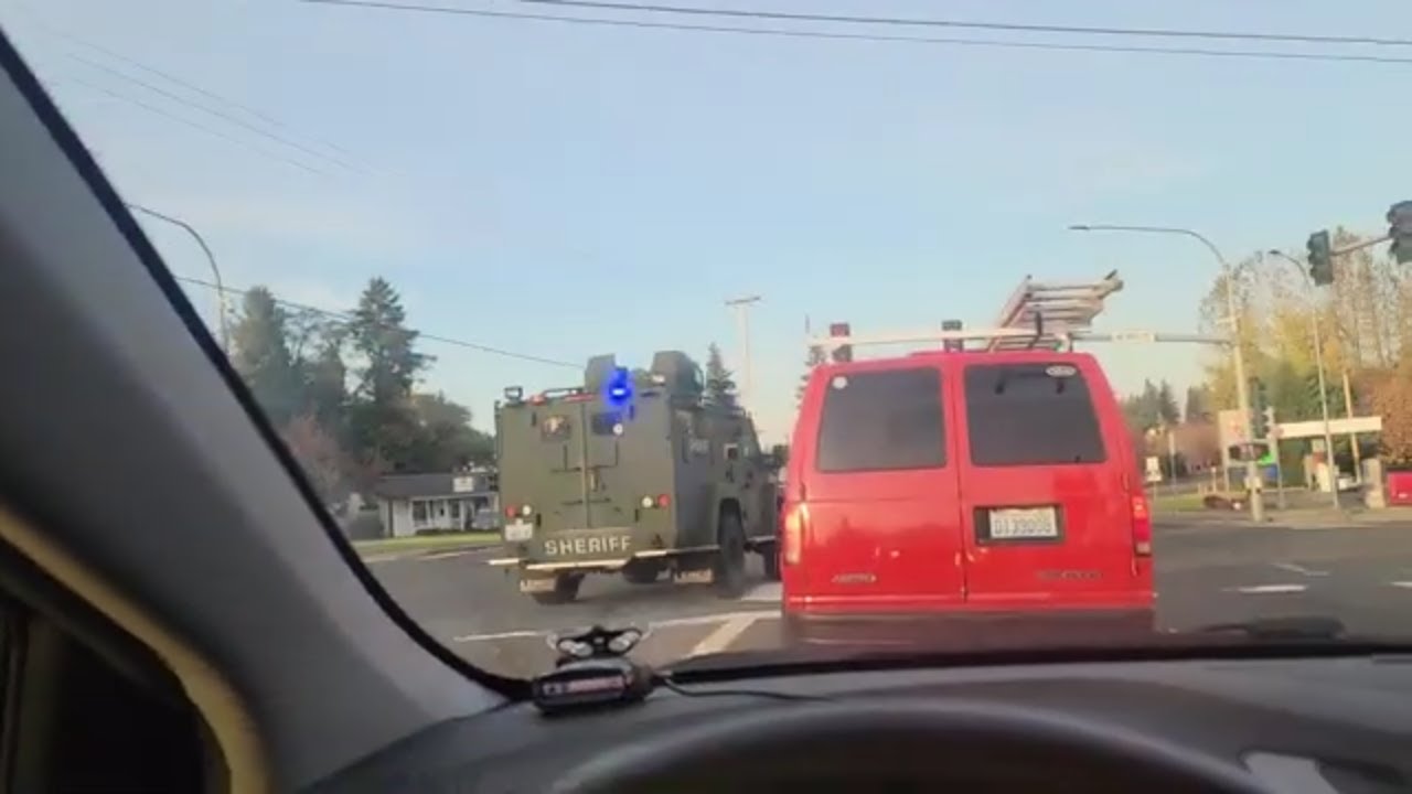 SWAT Sheriff on a TANK in the streets - YouTube