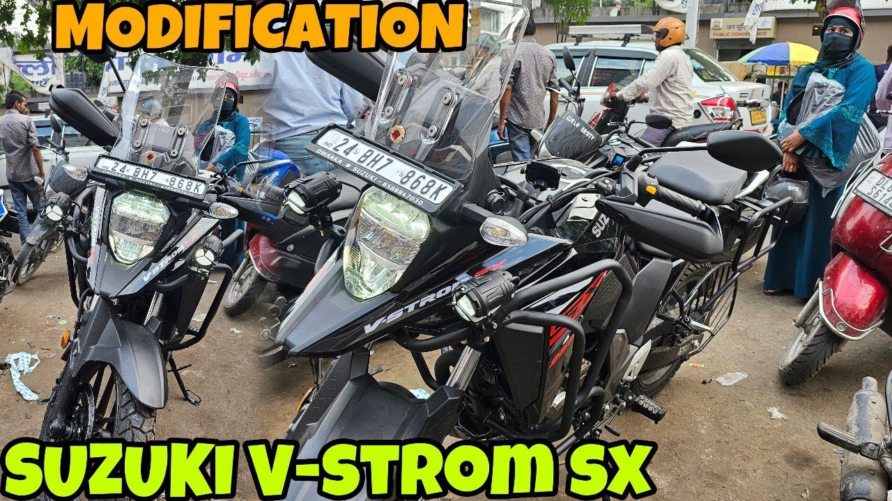 SUZUKI V-STROM SX 250 Touring Ready Modification |Crash Guard | Fog ...