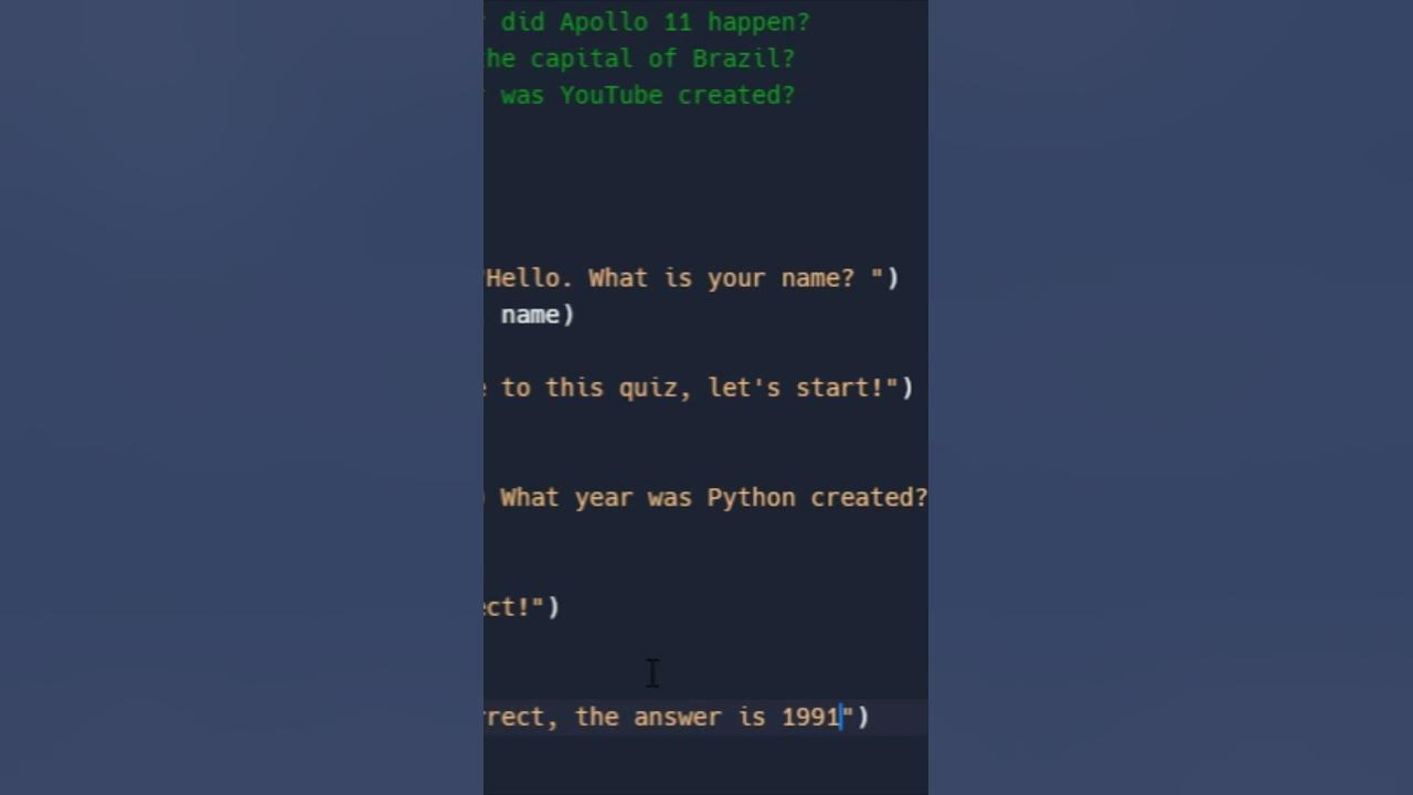Quiz App In Python Shorts Python Pythonprojects Youtube