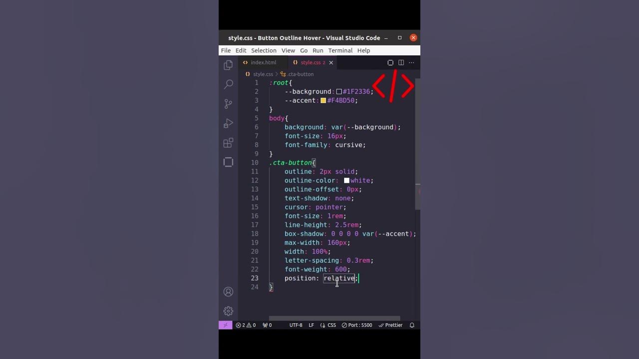 How To Create Button Outline Hover Animation Html Css Css Csstips Youtube 