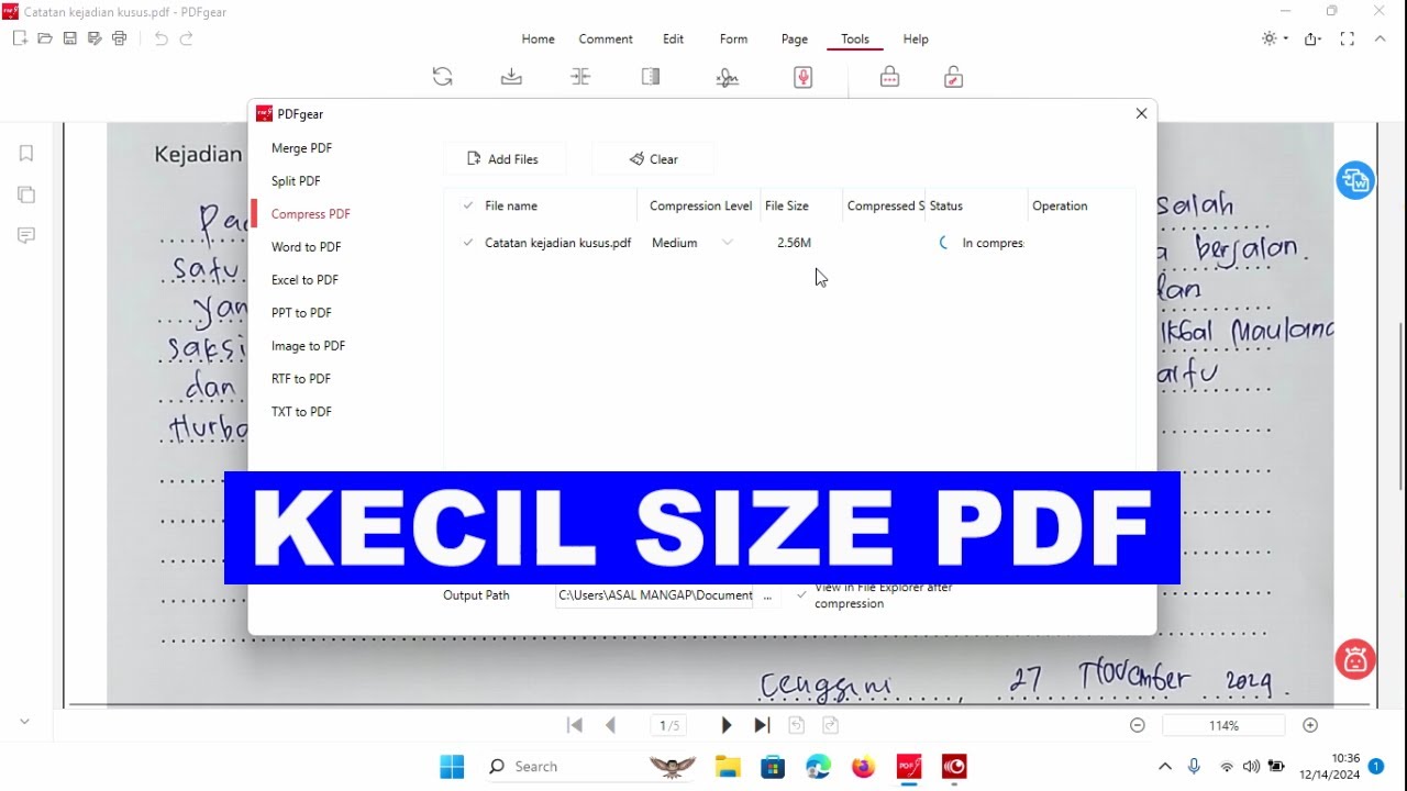 Cara kecilkan size PDF - YouTube