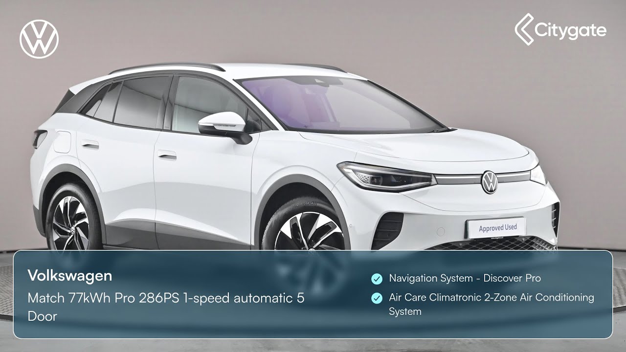 Volkswagen ID.4 - Match 77kWh Pro 286PS 1-speed automatic 5 Door - Citygate Volkswagen Watford ...