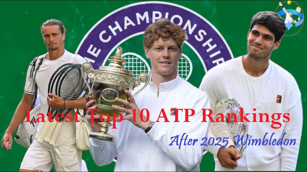Latest Top 10 ATP Rankings Right After The 2025 Wimbledon - YouTube