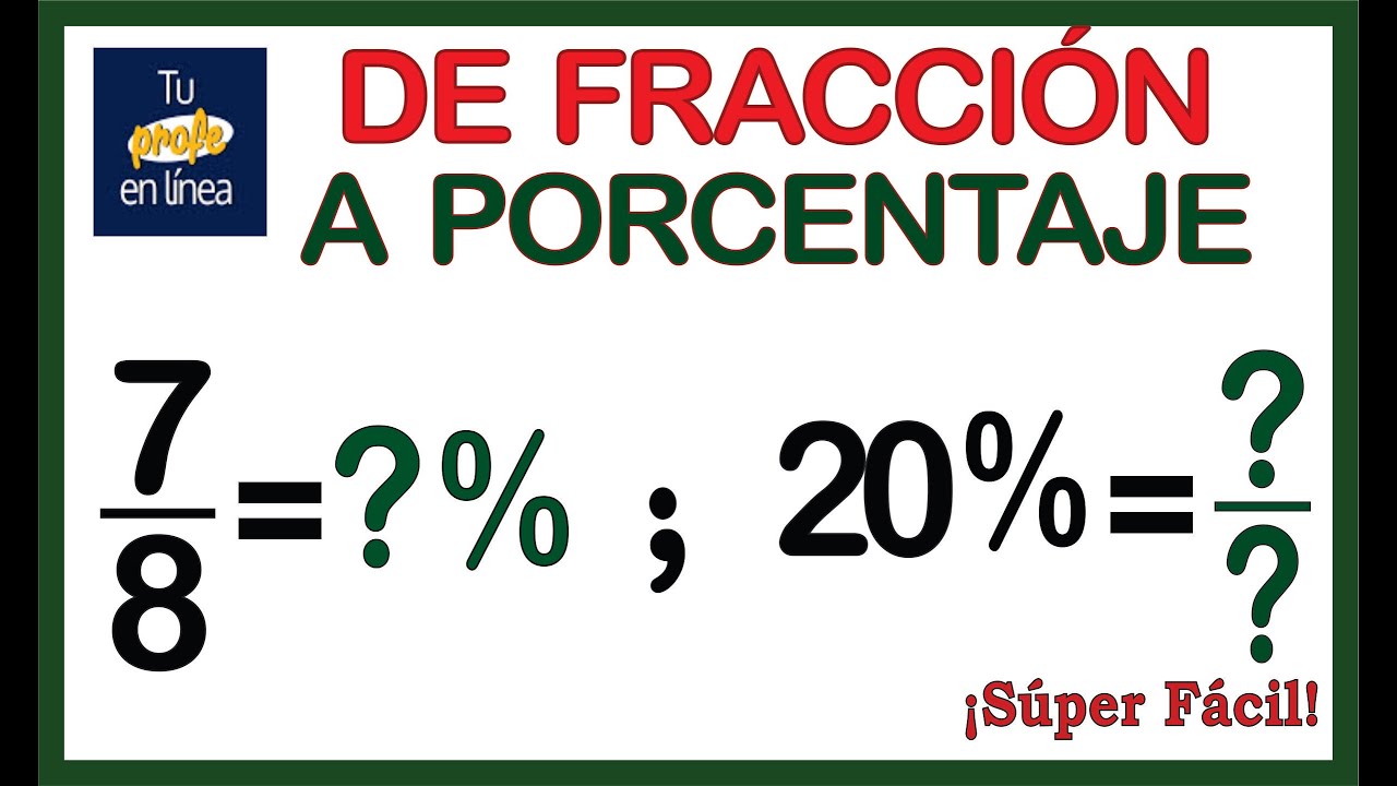 Convertir Fracción A Porcentaje Y Viceversa Ejemplo Youtube Hot Sex