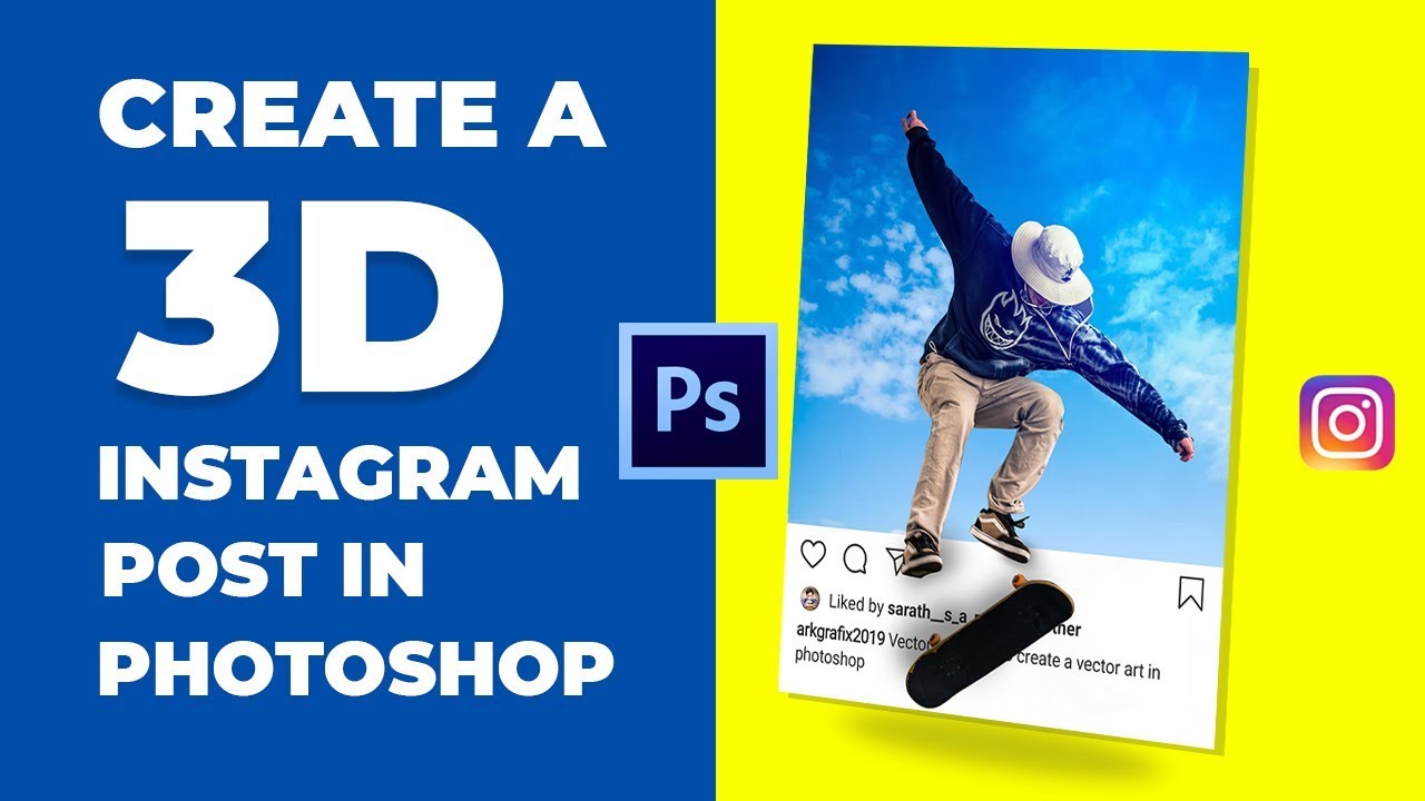 how to create a 3d instagram photo in photoshop(fast) - YouTube
