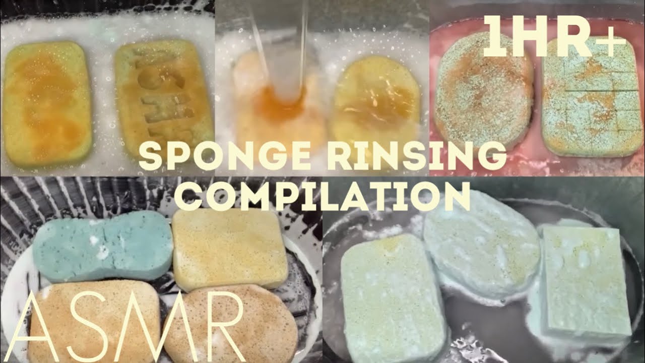 1 HOUR+ Satisfying Sponge/Paste Rinsing | Compilation - YouTube