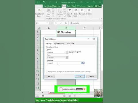Prevent Duplicate Entries in Excel - YouTube