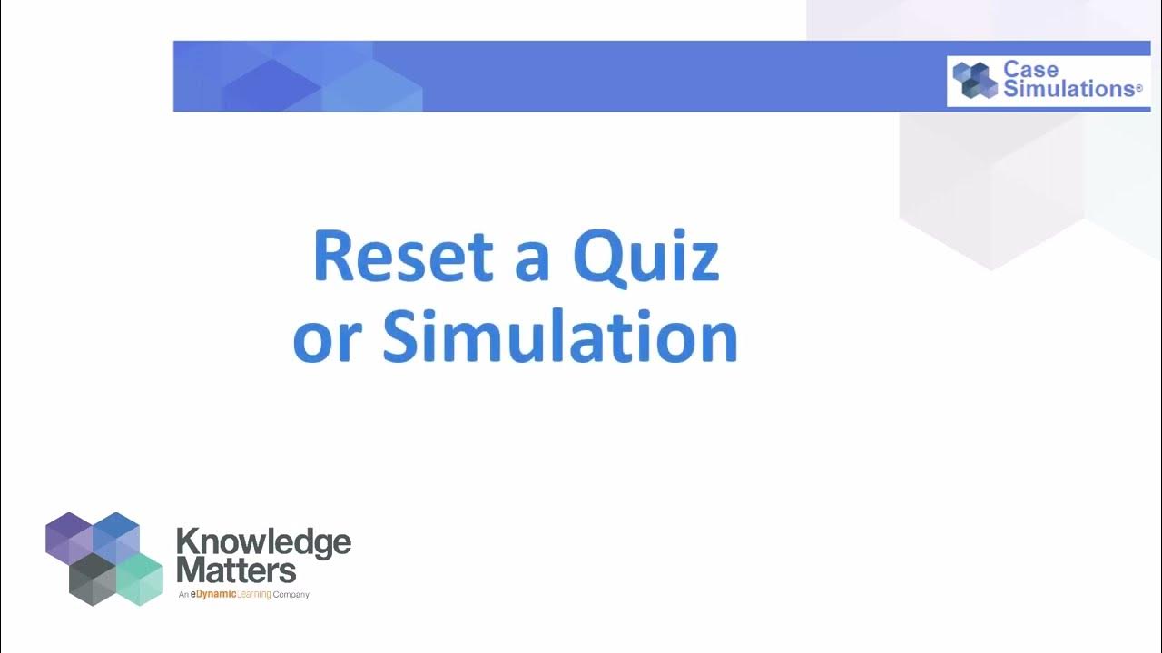 Reset a Quiz or Simulation - YouTube