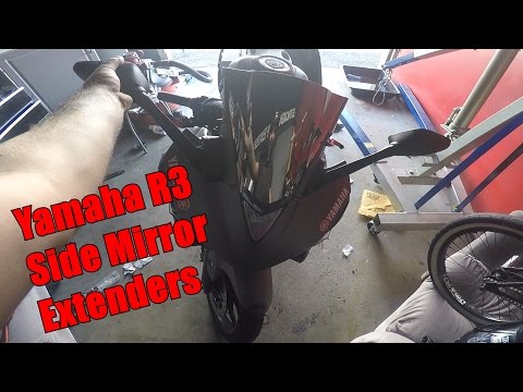 Yamaha R3 Side Mirror Extenders Install and Review