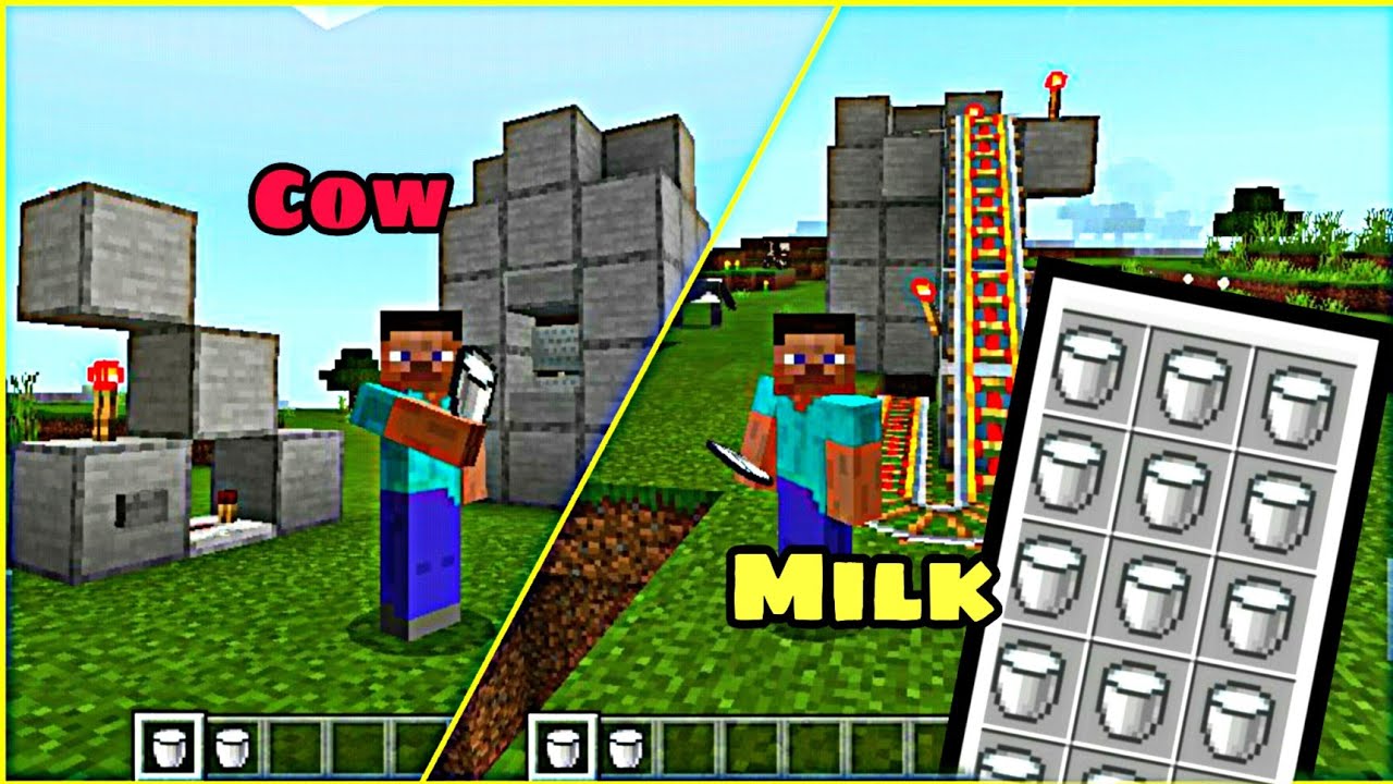 Automatic Milk Farm | Simple Redstone Dust Hack | Minecraft - YouTube