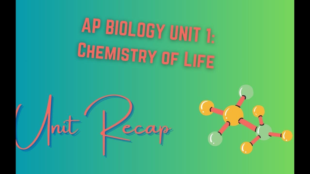 Unit 1: Chemistry of Life AP Biology RECAP - YouTube