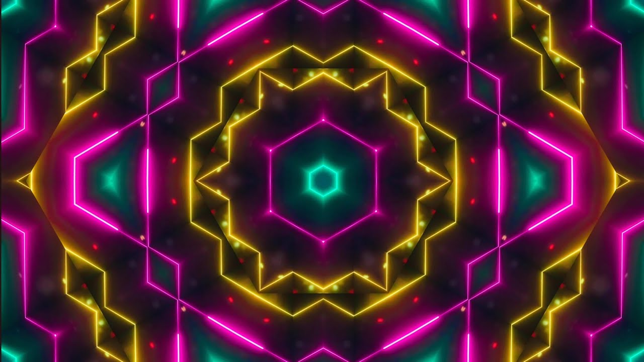 Dynamic Neon Lights: Geometric Motion in Abstract Visual Art VJ Loop ...