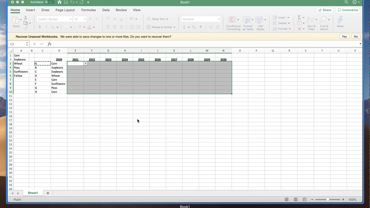 Building a Crop Rotation Spreadsheet - YouTube