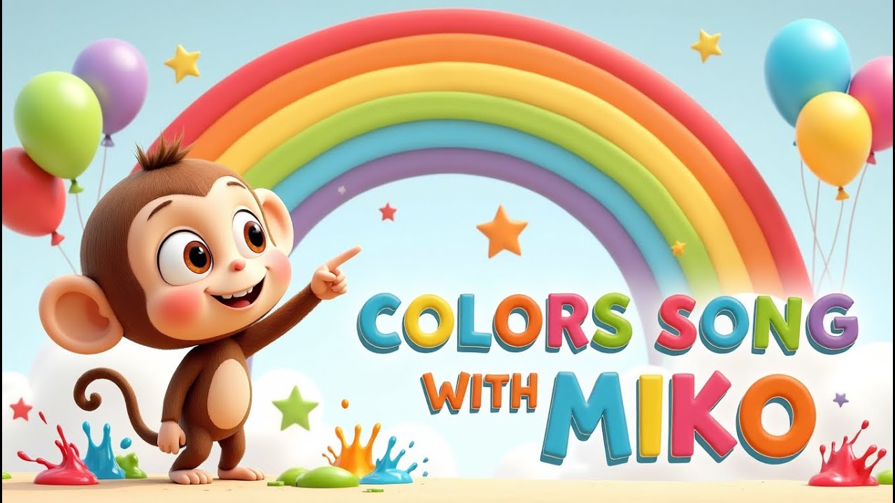 Learn Colors with Miko the Monkey Fun Kids Colors Song - YouTube
