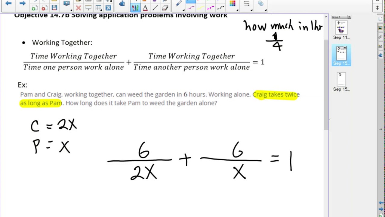 108 14.7b Solving application problems involving work - YouTube