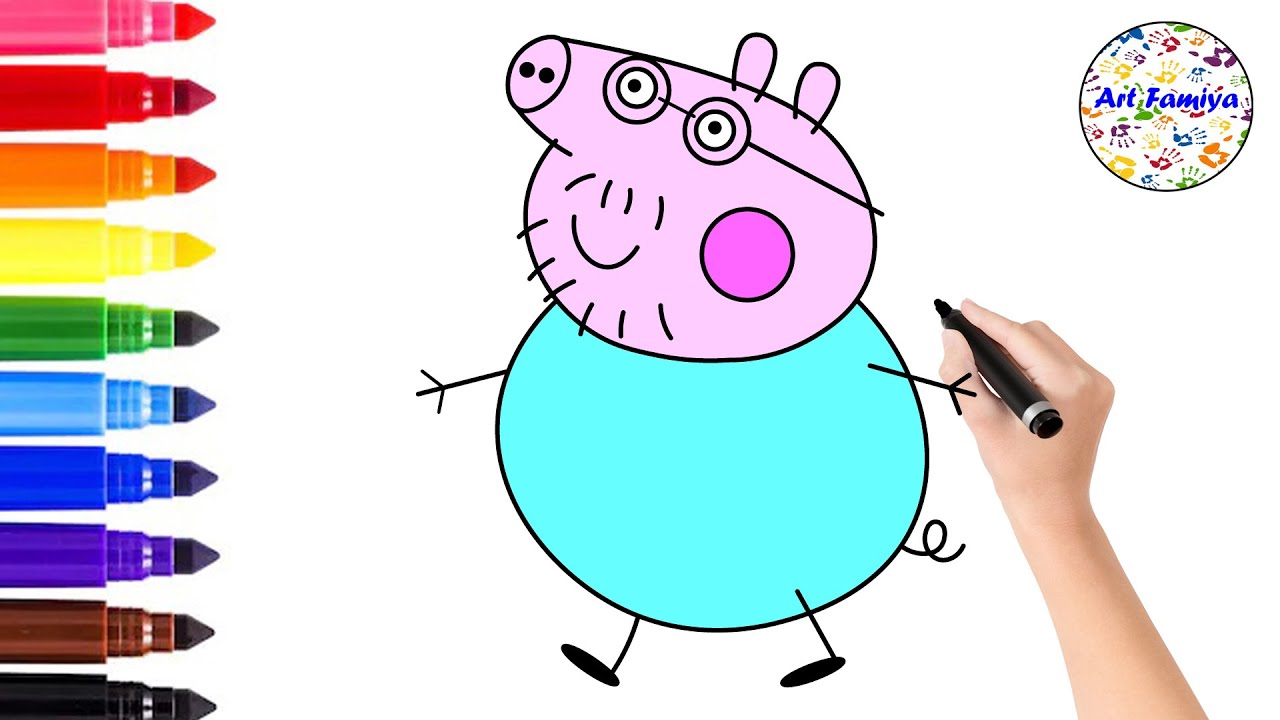 How To Draw Daddy Pig | Daddy Pig Drawing Easy | Peppa Pig | Drawing ...