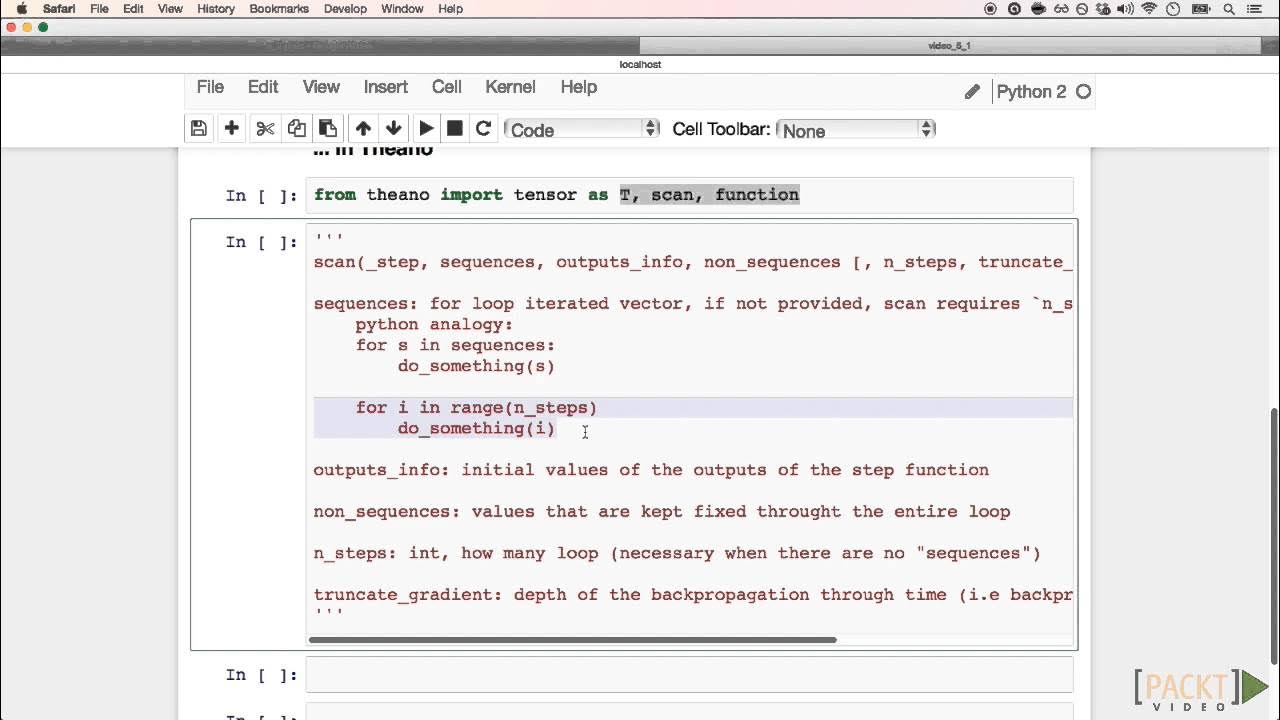 Deep Learning with Python: Theano "for" Loops – the "scan" Module | packtpub.com - YouTube