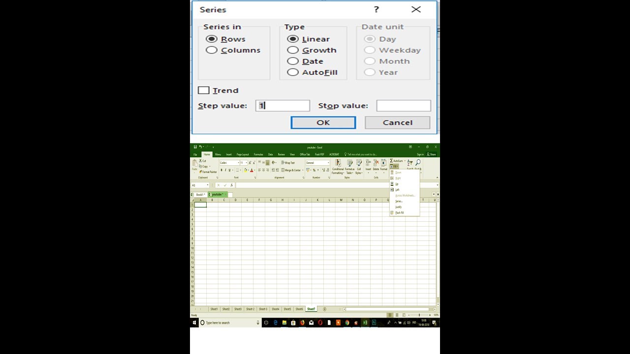 Part-13 Way Auto Fill Options Button In Excel - Youtube