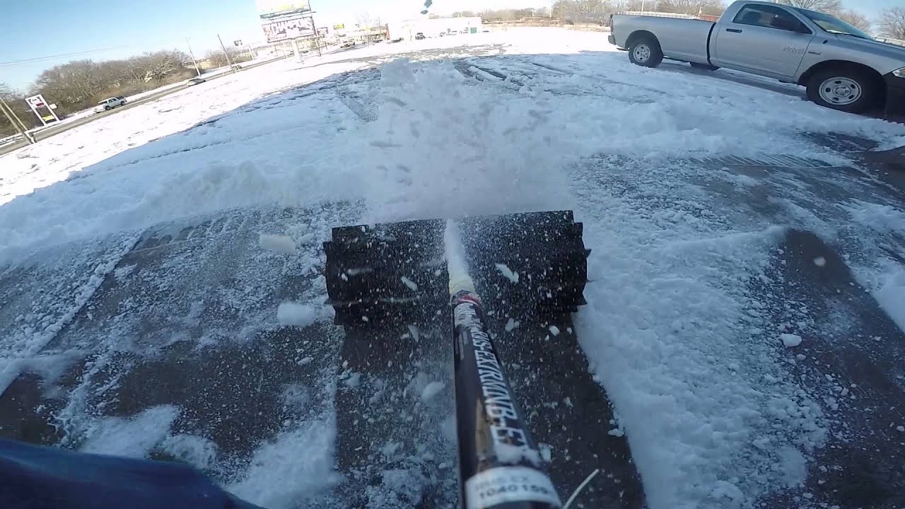 Red Max power sweeper making easy work of snow - YouTube