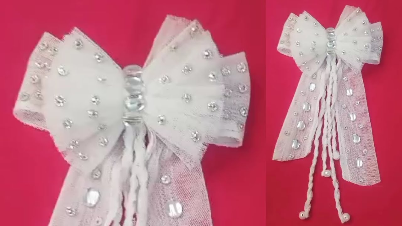 How to make a bow hair clip 🎀 - YouTube