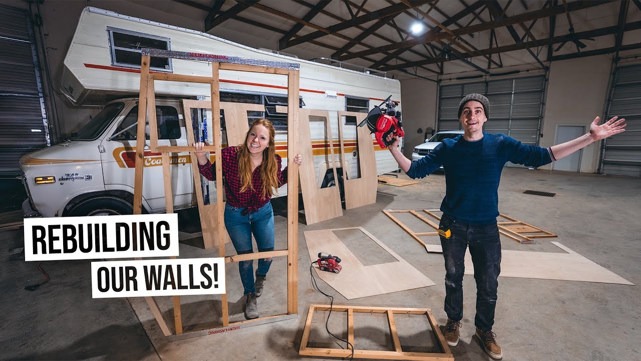 RV Renovation - FINALLY Building Back Our Walls! (Ep. 18) - YouTube